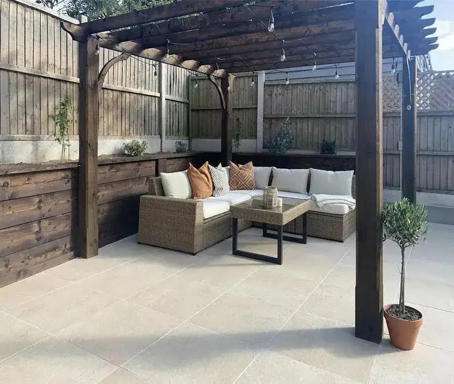 Beige Porcelain Paving Slabs Hammerstone 600 x 600 | Paving Slabs UK